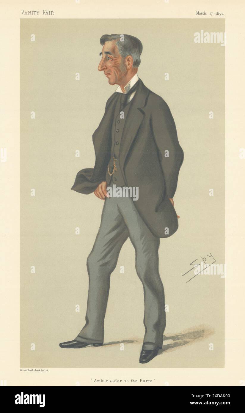 VANITY FAIR SPY CARTOON Henry Elliot 'Ambassador to the Porte' Turkey ...