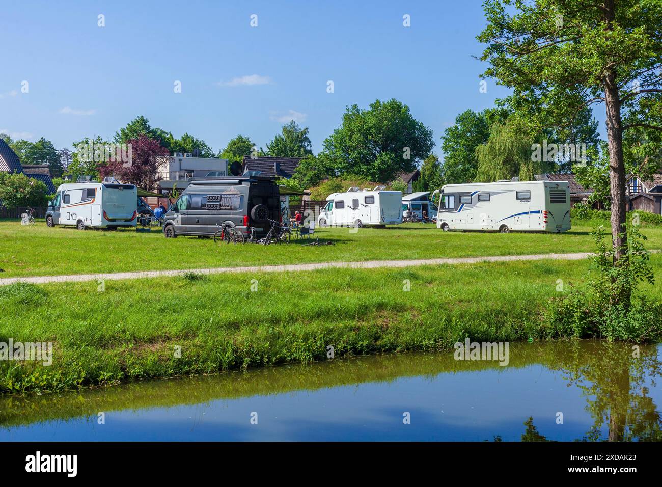 Campsite with mobile homes and car park, Lembruch, Duemmersee, Diepholz ...