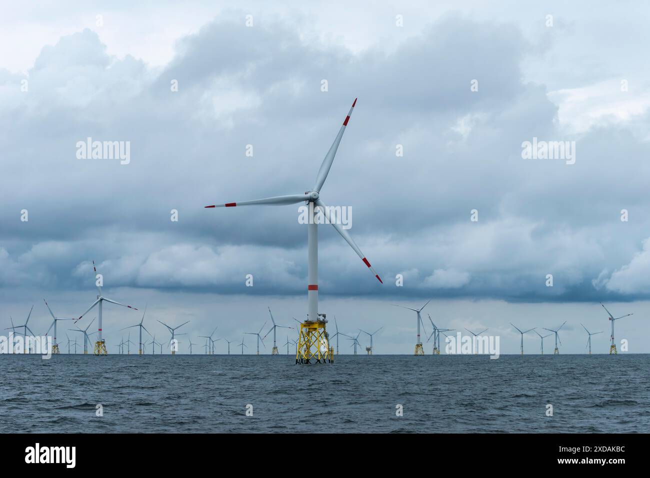 Offshore wind farm Nordsee Ost, operator RWE, north of Helgoland ...