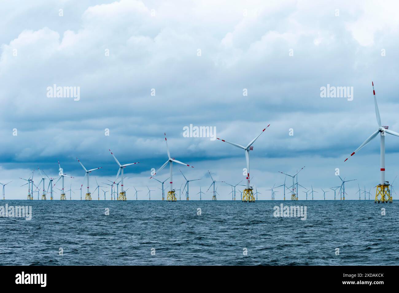 Offshore wind farm Nordsee Ost, operator RWE, north of Helgoland ...