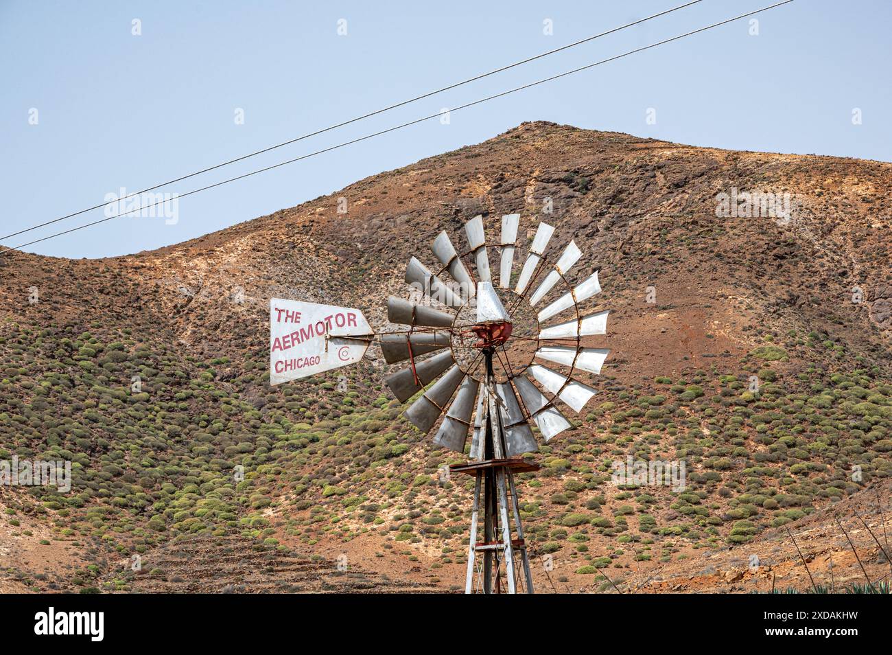 Aermotor wind powered water pump, Mezquez, Fuerteventura, Canary ...