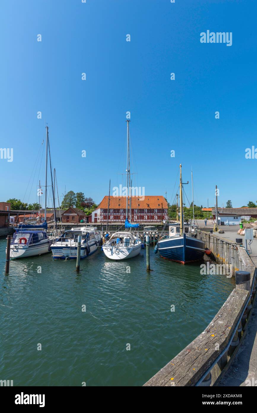 Lundeborg, small harbour town on East Fyn, sailing harbour, historical ...