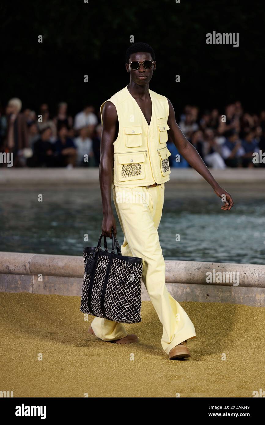 A model wears a creation for the Kenzo Spring Summer 2025 collection ...