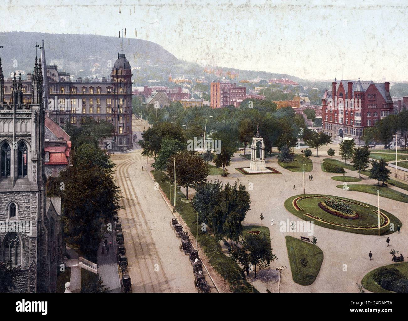 Dominion Square. Montreal, Kanada, Historisch, digital restaurierte ...