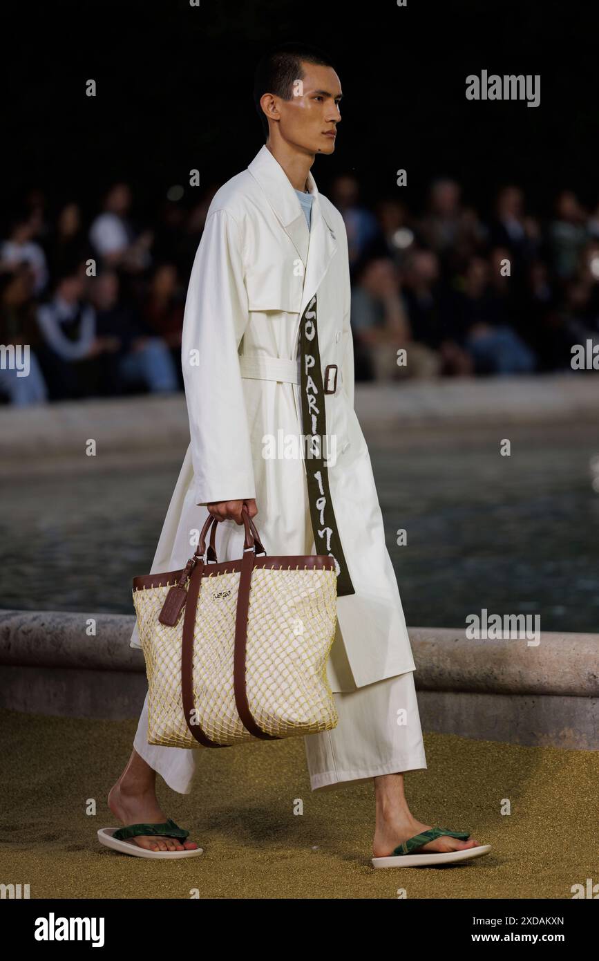 A model wears a creation for the Kenzo Spring Summer 2025 collection ...