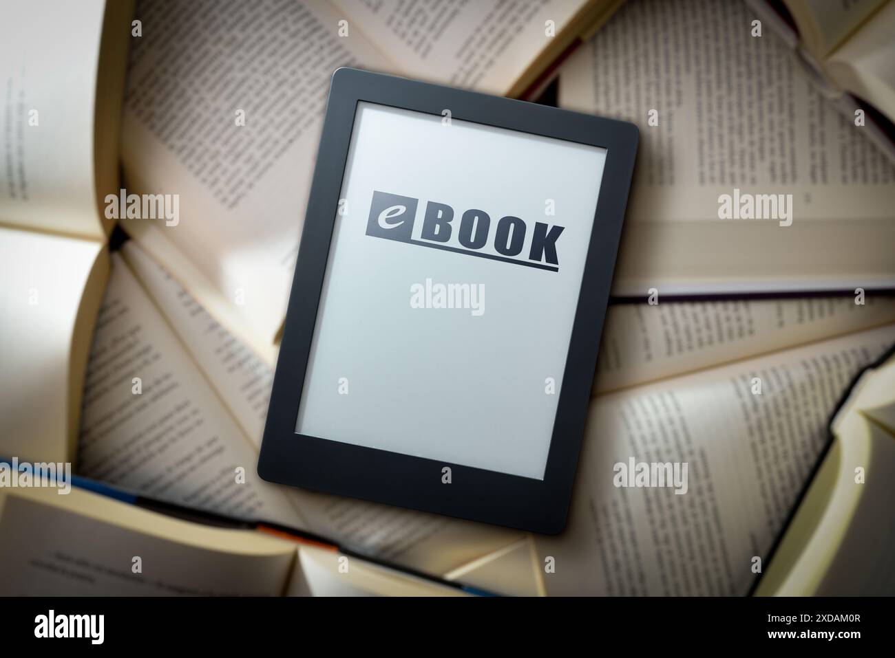 Concept of capacity between ebook and traditional paper book with ...