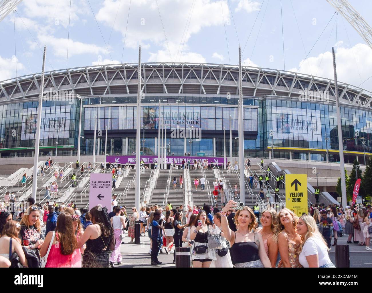 London, England, UK. 21st June, 2024. Swifties arrive at Wembley ...