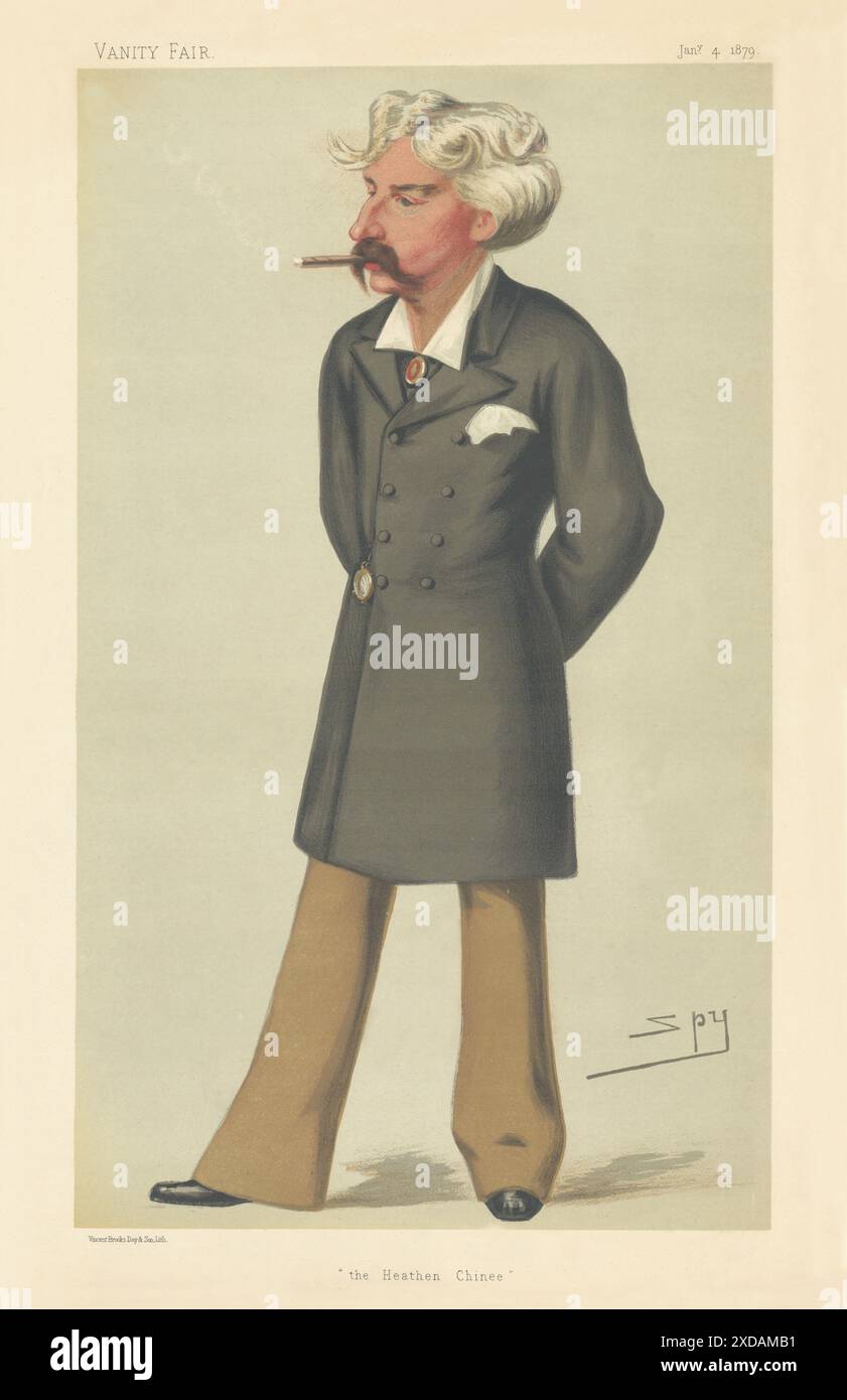 VANITY FAIR SPY CARTOON Francis Bret Harte 'The Heathen Chinee' USA ...
