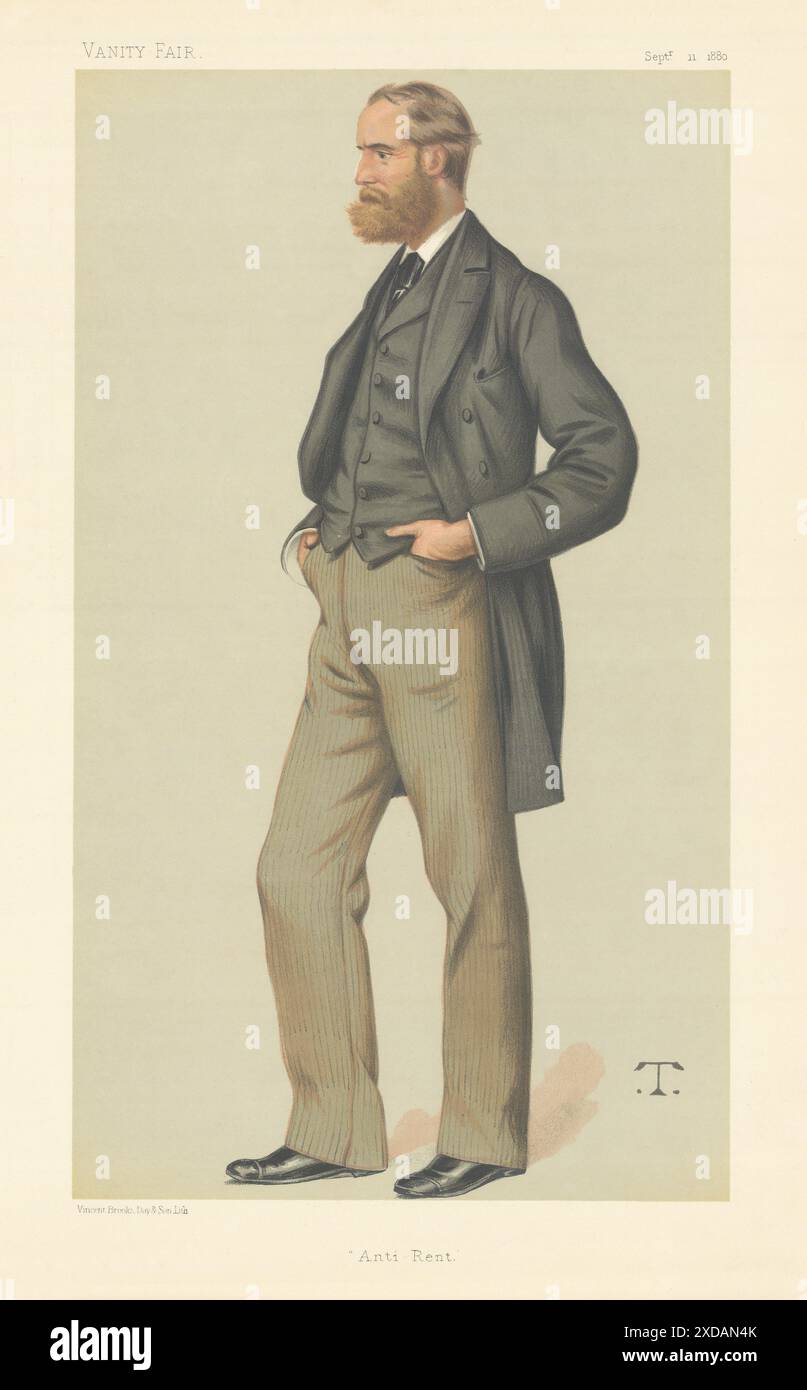 VANITY FAIR SPY CARTOON Charles Stewart Parnell 'Anti Rent' Ireland. By ...