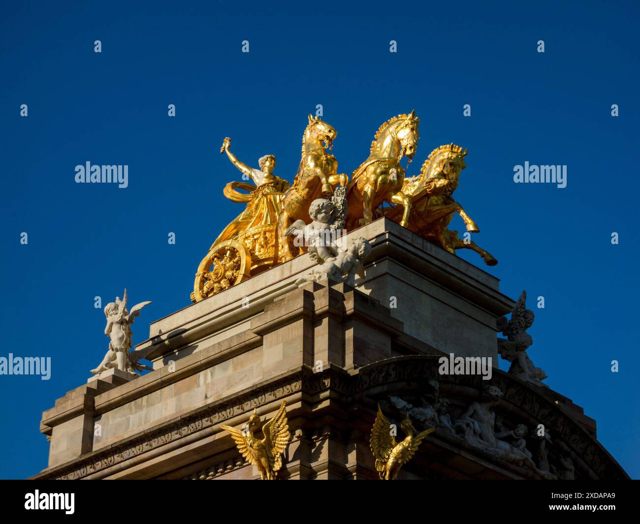 Quadriga on the Font de la cascada fountain inside the Parc de la ...
