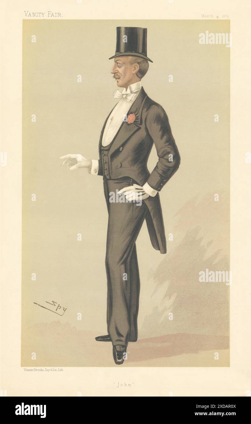 VANITY FAIR SPY CARTOON John Delacour 1885 old antique vintage print ...