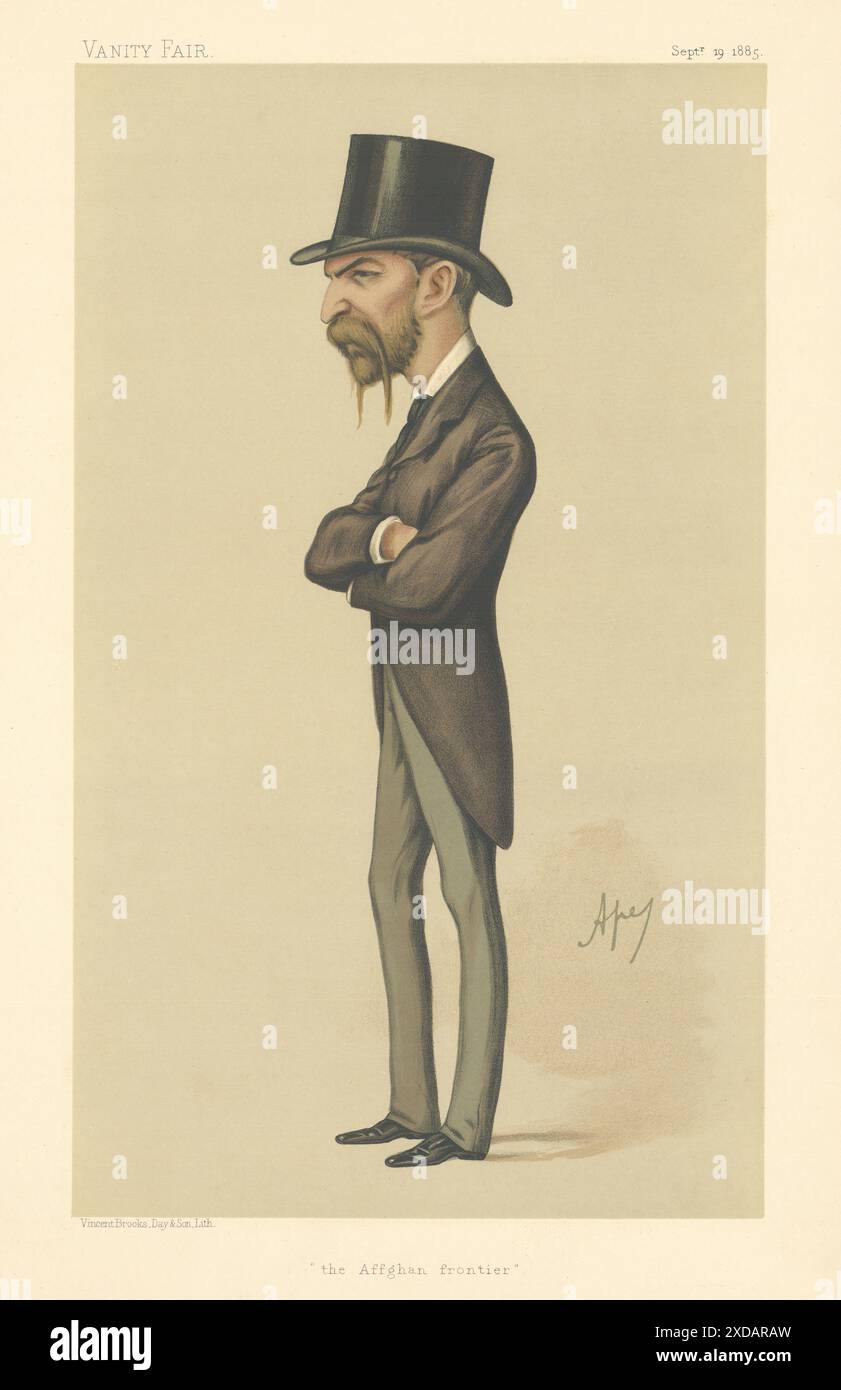VANITY FAIR SPY CARTOON Paul Lessar 'The Affghan frontier' Diplomats ...