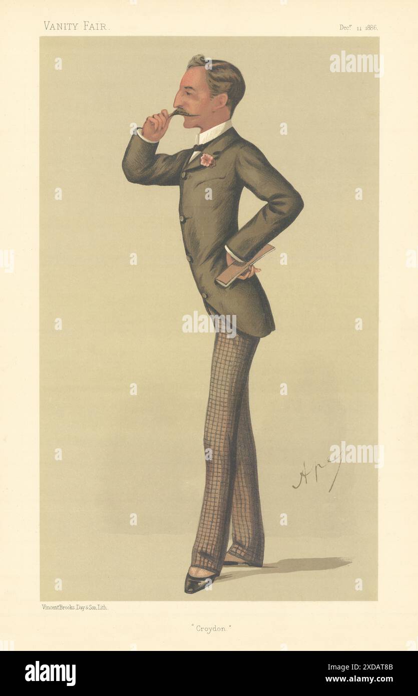 VANITY FAIR SPY CARTOON Sidney Herbert 'Croydon' Surrey. By Ape 1886 ...