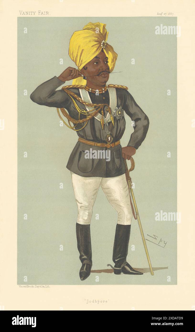 VANITY FAIR SPY CARTOON The Mahraj Sir Pertab Sing 'Jodhpore' India ...