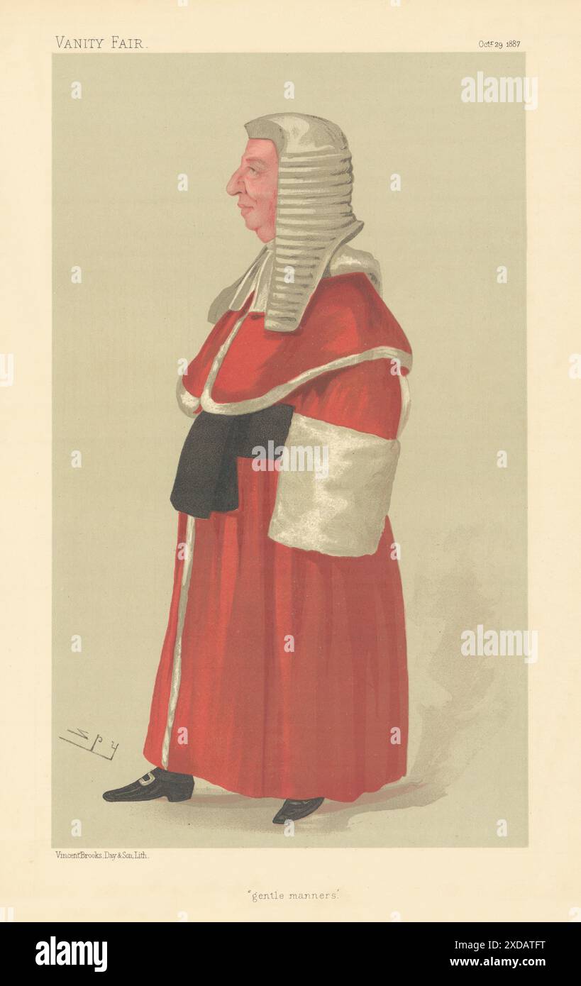 VANITY FAIR SPY CARTOON Sir Ford North 'gentle manners' Red Robe Judge ...