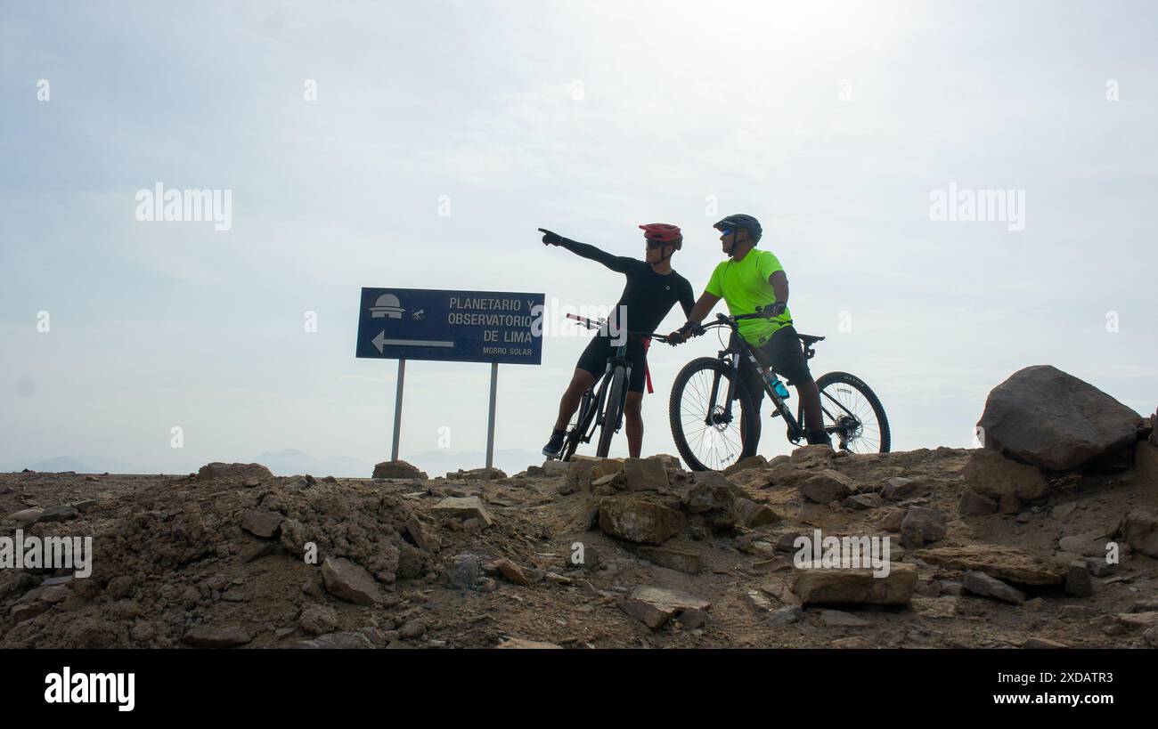 Cycling in Morro Solar, Lima Peru. United family with the observatory ...