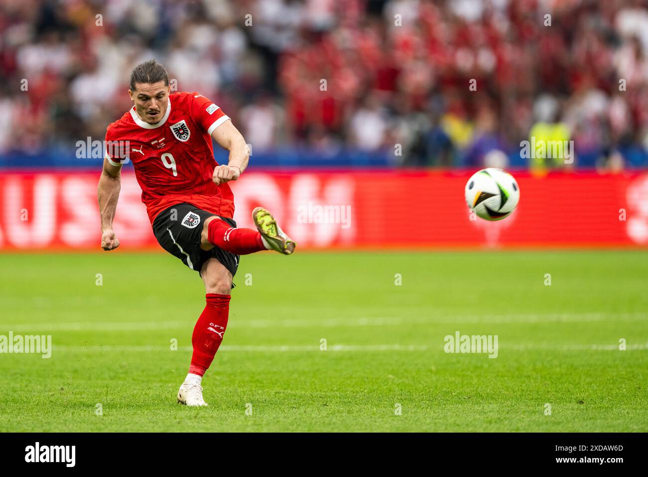 Berlin, Germany. 21st, June 2024. Marcel Sabitzer (9) of Austria seen ...