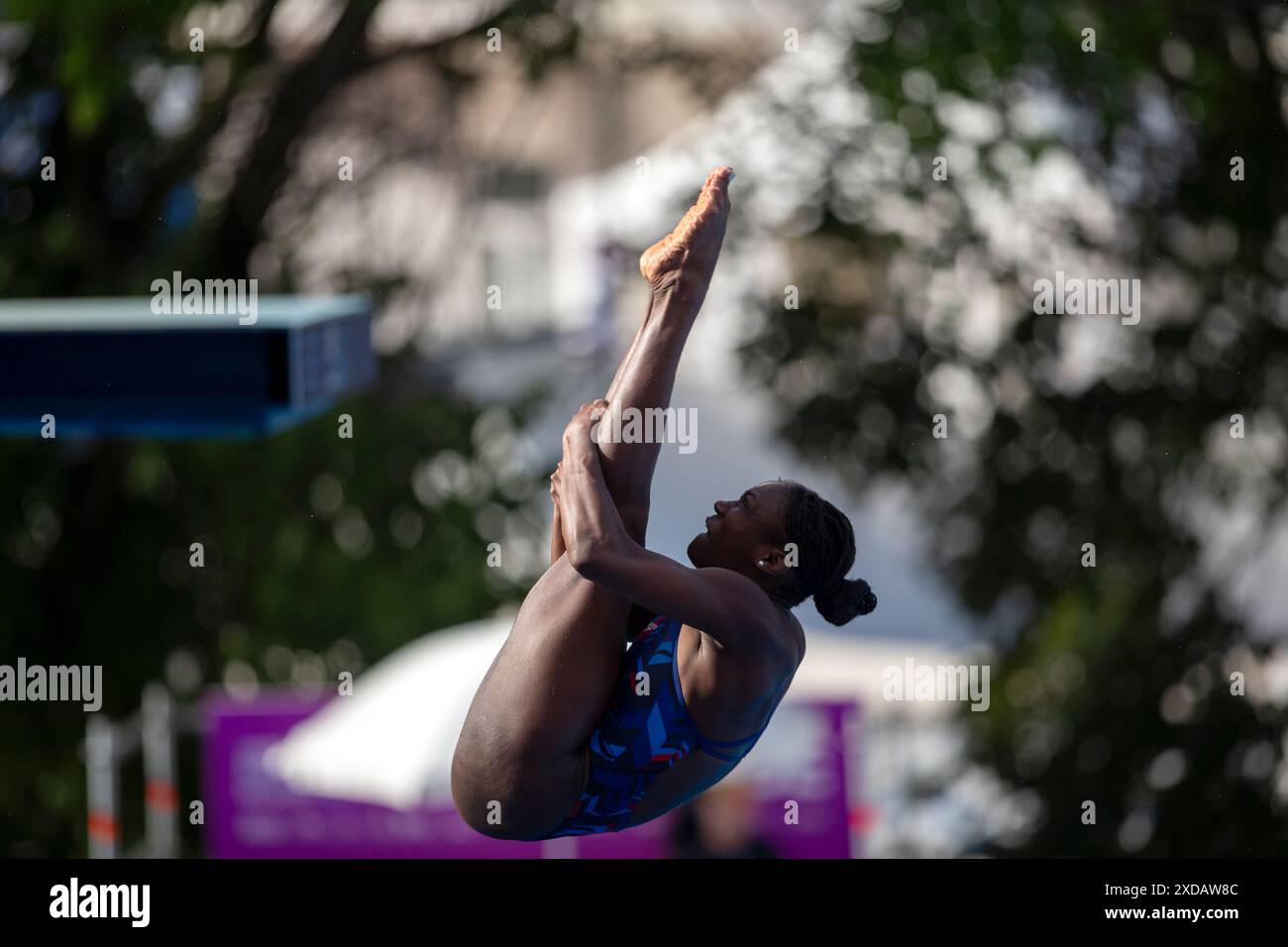 Desharne Bent-Ashmeil of Great Britain competes at the women's 3m ...