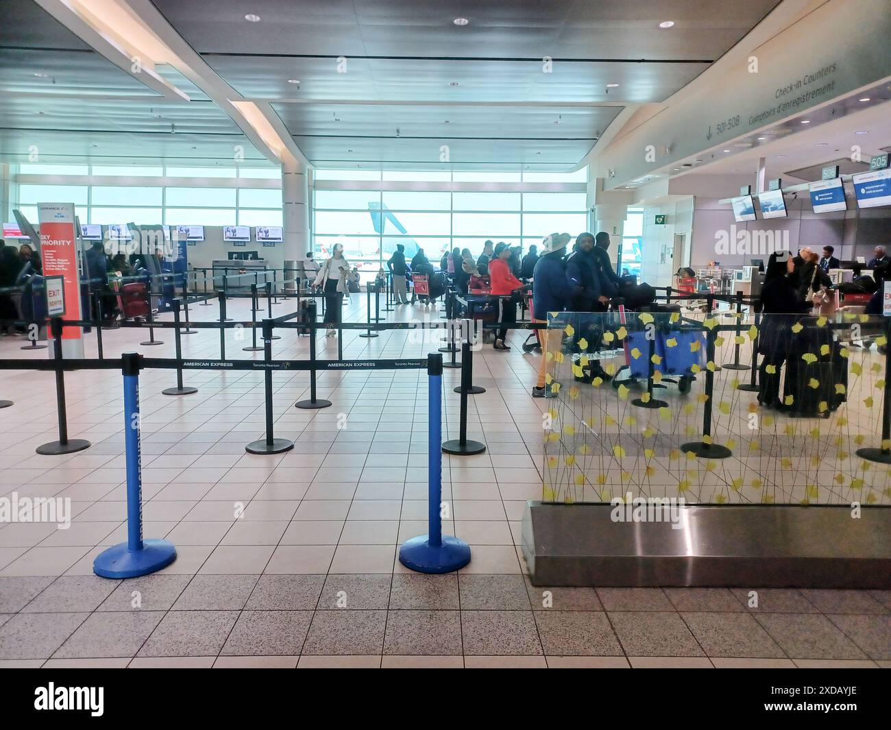 Toronto, ON, Canada - June 21, 2024: Inside view of the Toronto Pearson International Airport ...