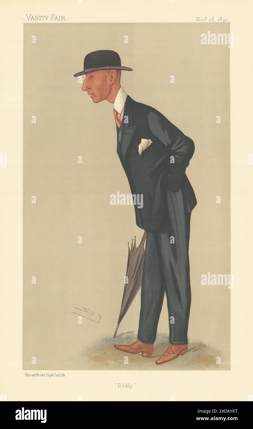 VANITY FAIR SPY CARTOON Capt Edward Rodney Owen 'Roddy' Jockey 1891 old ...