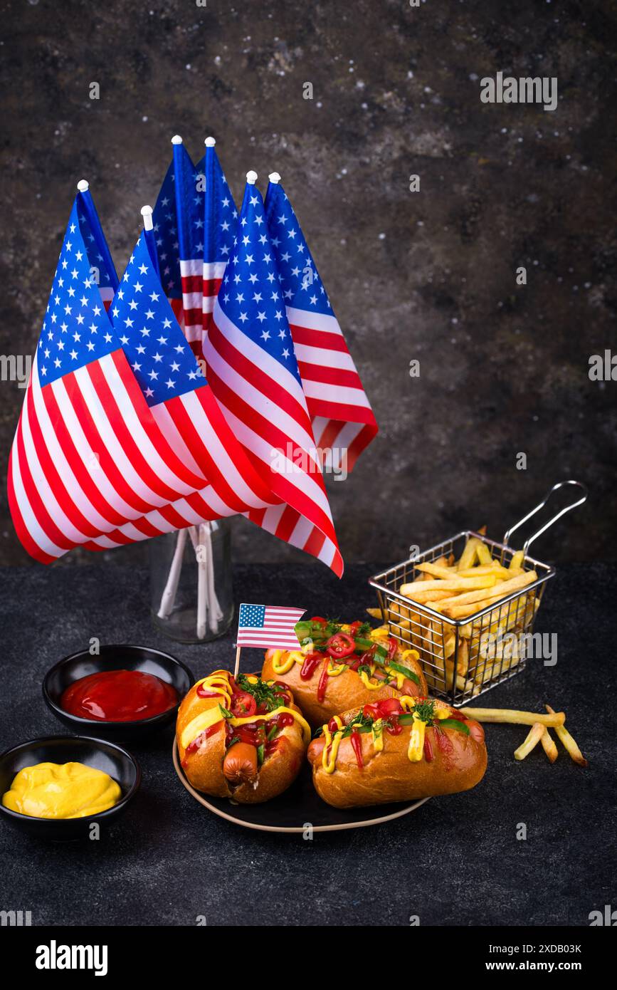 Traditional American food for celebrating July 4 Independence Day Stock ...