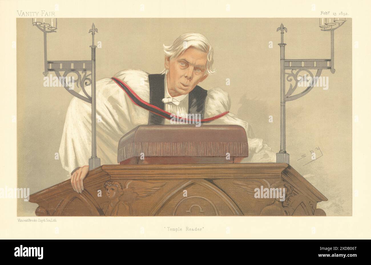 VANITY FAIR SPY CARTOON Canon Alfred Ainger 'Temple Reader' Clergy 1892 ...