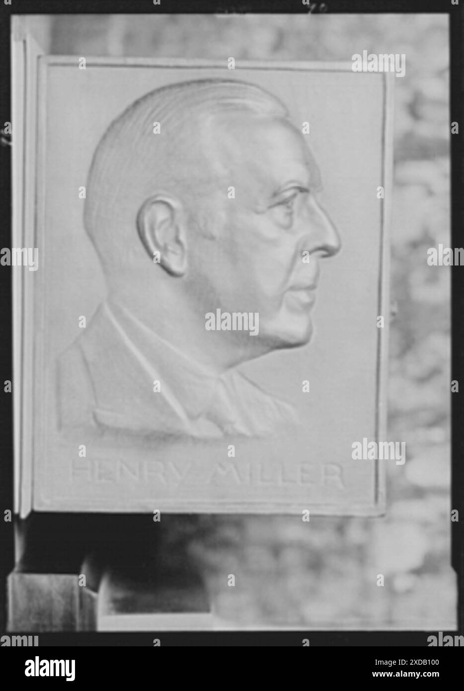 Portrait relief sculpture of Henry Miller. Genthe photograph collection ...