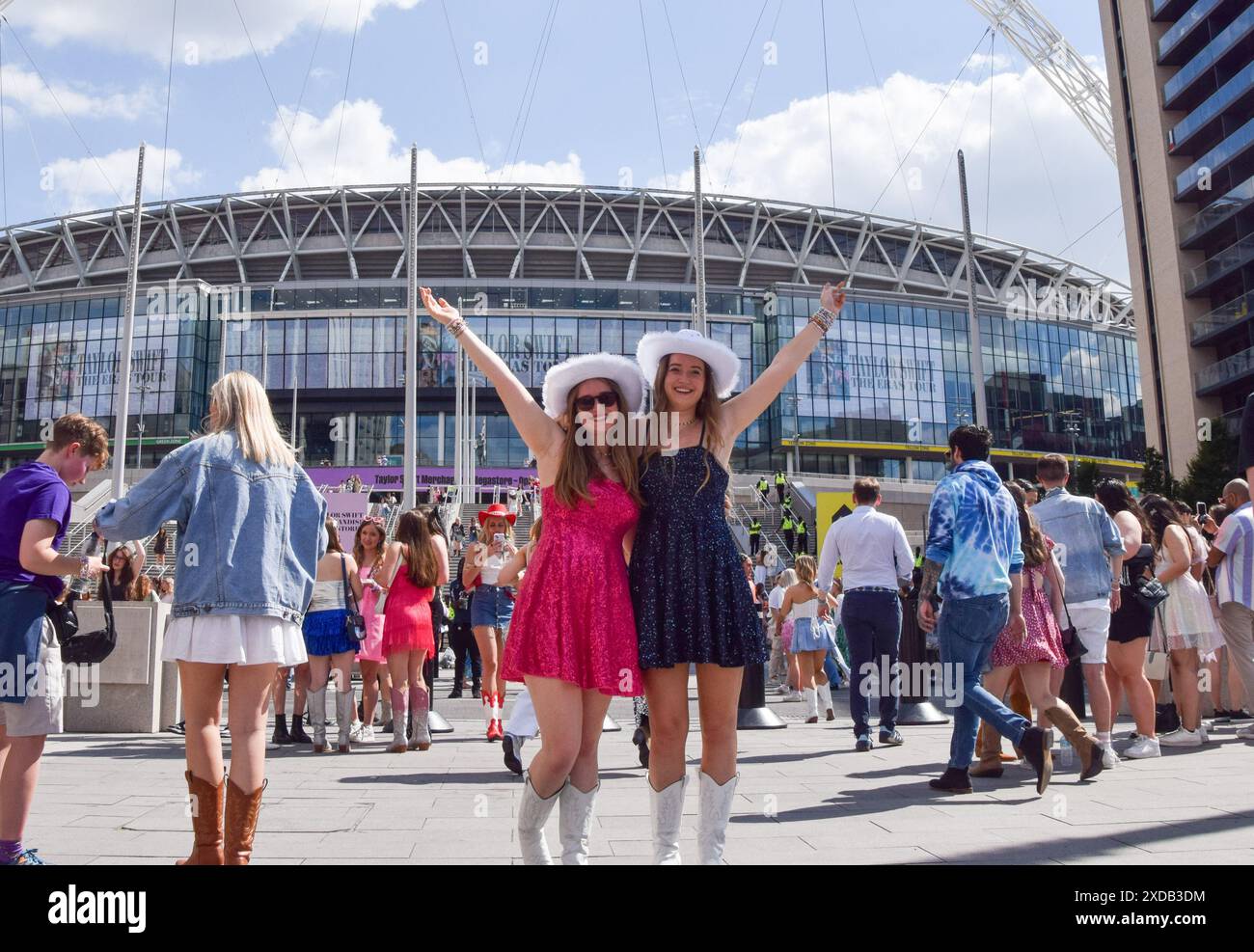 London, England, UK. 21st June, 2024. Swifties arrive at Wembley ...
