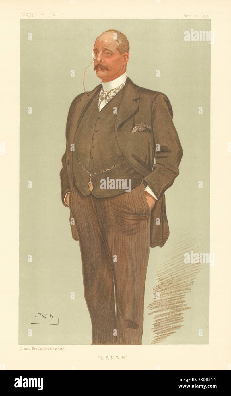 VANITY FAIR SPY CARTOON Frederick Harrison 'L & NWR' Railways 1894 old ...