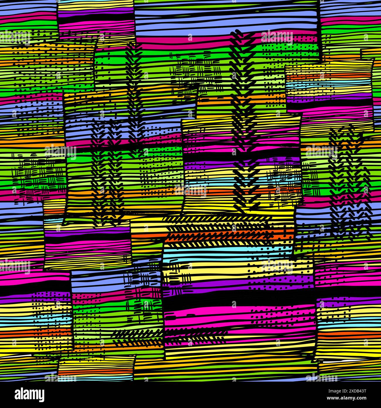 Seamless background with graphic colored lines. hand drawing. Not AI ...