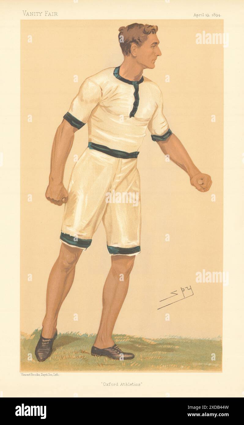 VANITY FAIR SPY CARTOON Charles (C.B.) Fry 'Oxford Athletics' Track ...