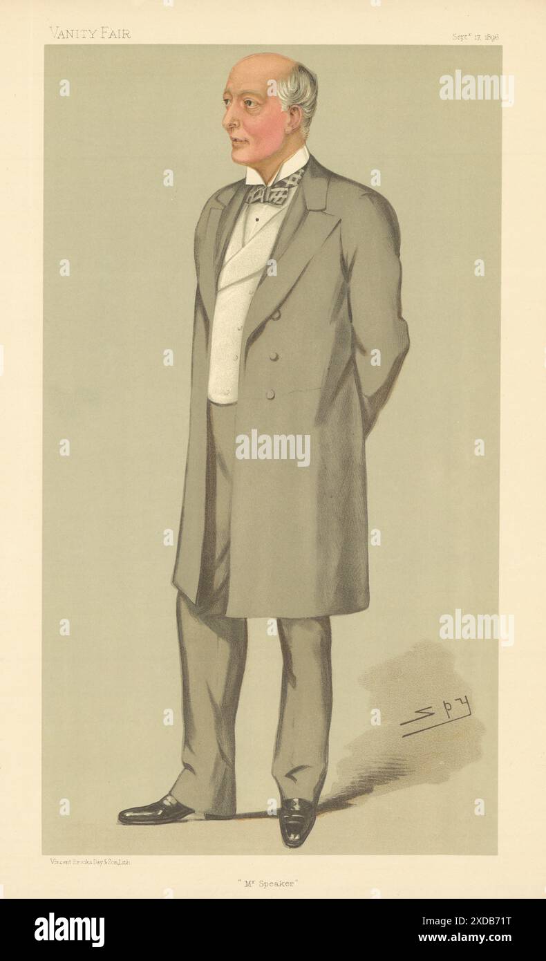VANITY FAIR SPY CARTOON William Court Gully QC, 'Mr Speaker' 1896 old ...