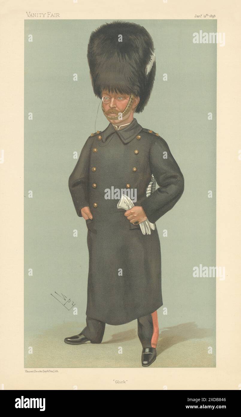 VANITY FAIR SPY CARTOON Count Albert von Gleichen 'Glick' Military 1898 ...