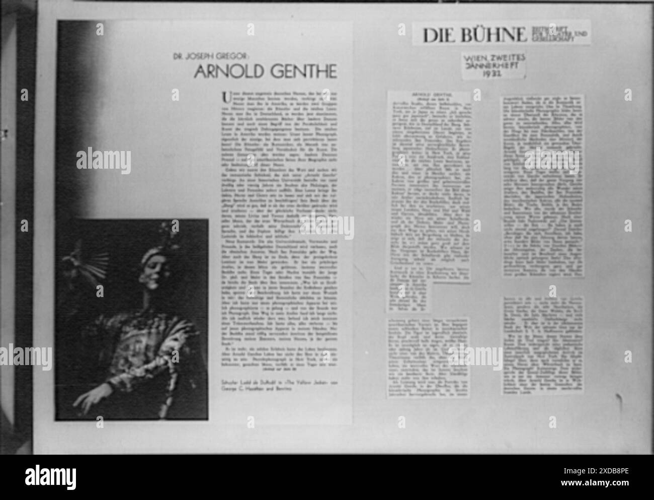 Clippings of an article on Arnold Genthe by Joseph Gregor and an ...