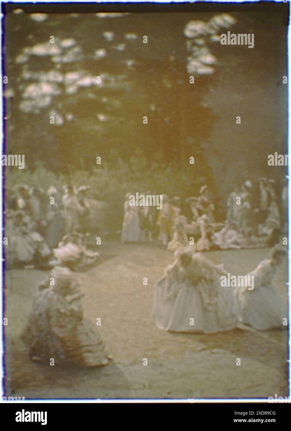 Outdoor activity with people dressed in eighteenth-century costumes ...