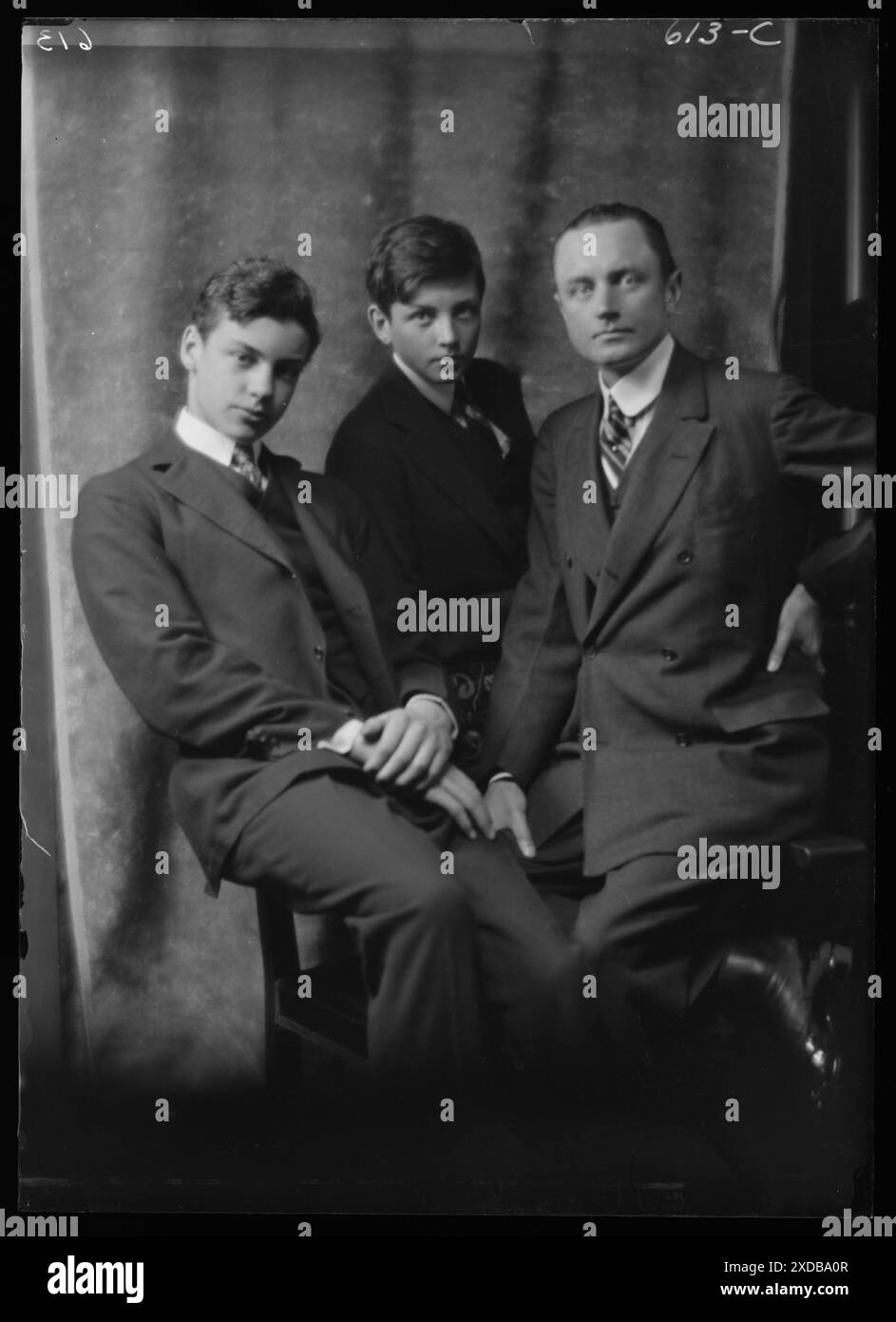 Burden, James A., Mr., and sons, portrait photograph. Genthe photograph ...