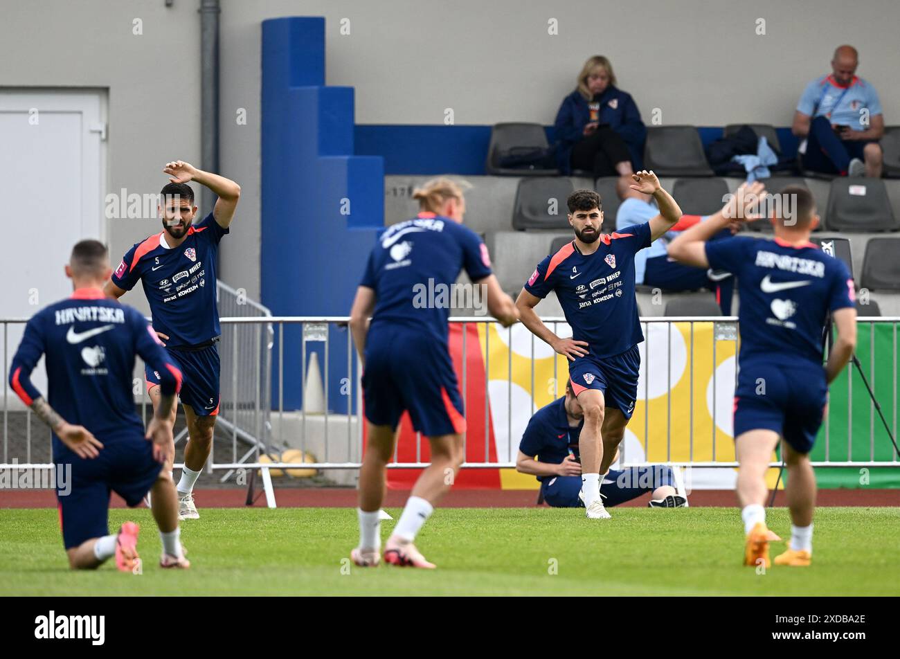 Neuruppin, Germany. 21st June, 2024. Martin Erlic and Josko Gvardiol of ...