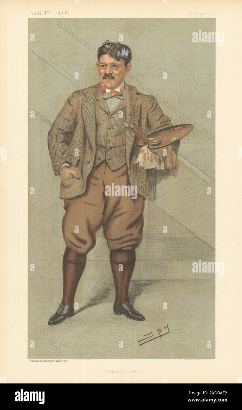 VANITY FAIR SPY CARTOON Edwin Austin Abbey 'Fairford Abbey' American ...