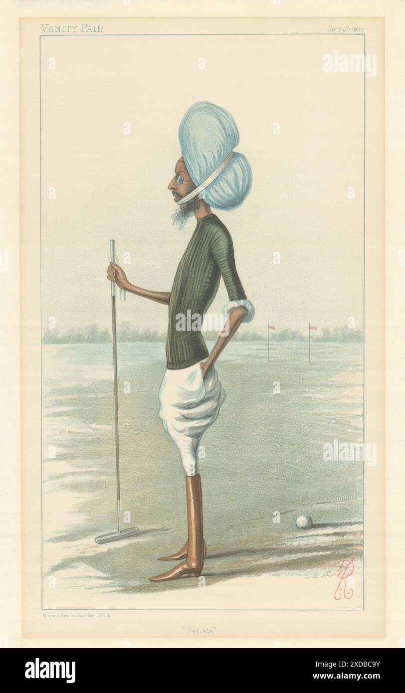 VANITY FAIR SPY CARTOON Rajinder Singh, Maharaja of 'Patiala'. India ...