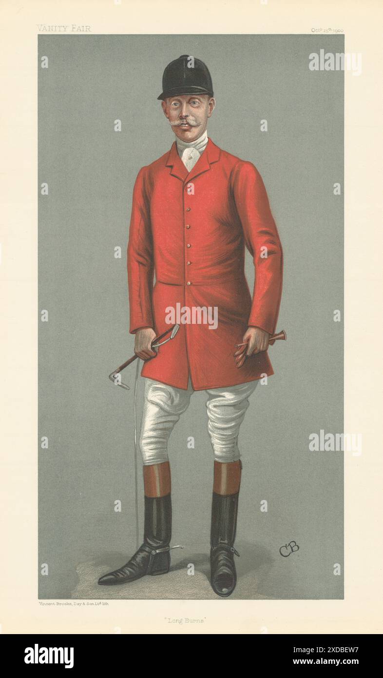 VANITY FAIR SPY CARTOON Burns-Hartopp, Quorn Fox hunt Master 'Long ...
