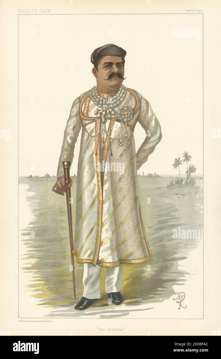 VANITY FAIR SPY CARTOON Sayajirao Gaekwad III, Gaekwar of Baroda. India ...