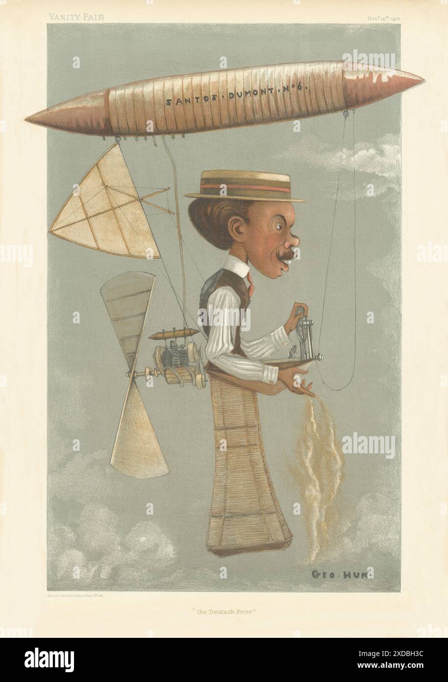 VANITY FAIR SPY CARTOON Alberto Santos-Dumont 'The Deutsch Prize ...