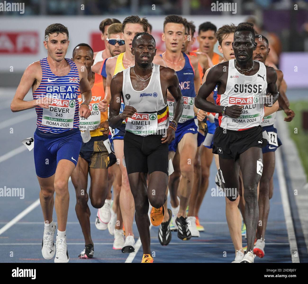 Dominic Lobalu of Switzerland competing in the men’s 10.000m final at ...