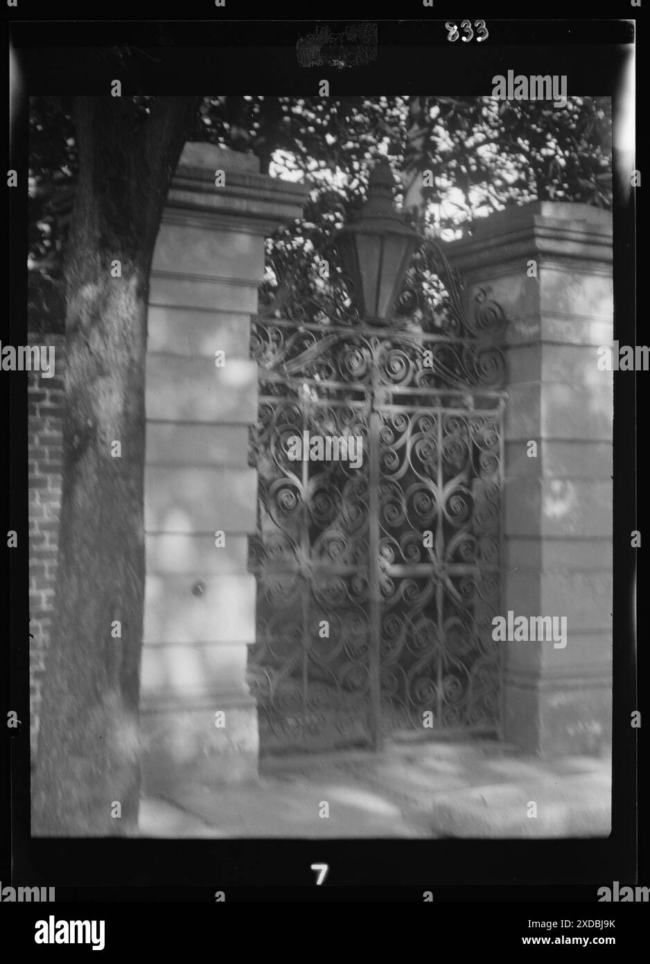 Wrought iron gate, [Christopher Werner wrought iron gate at 32 Legare ...