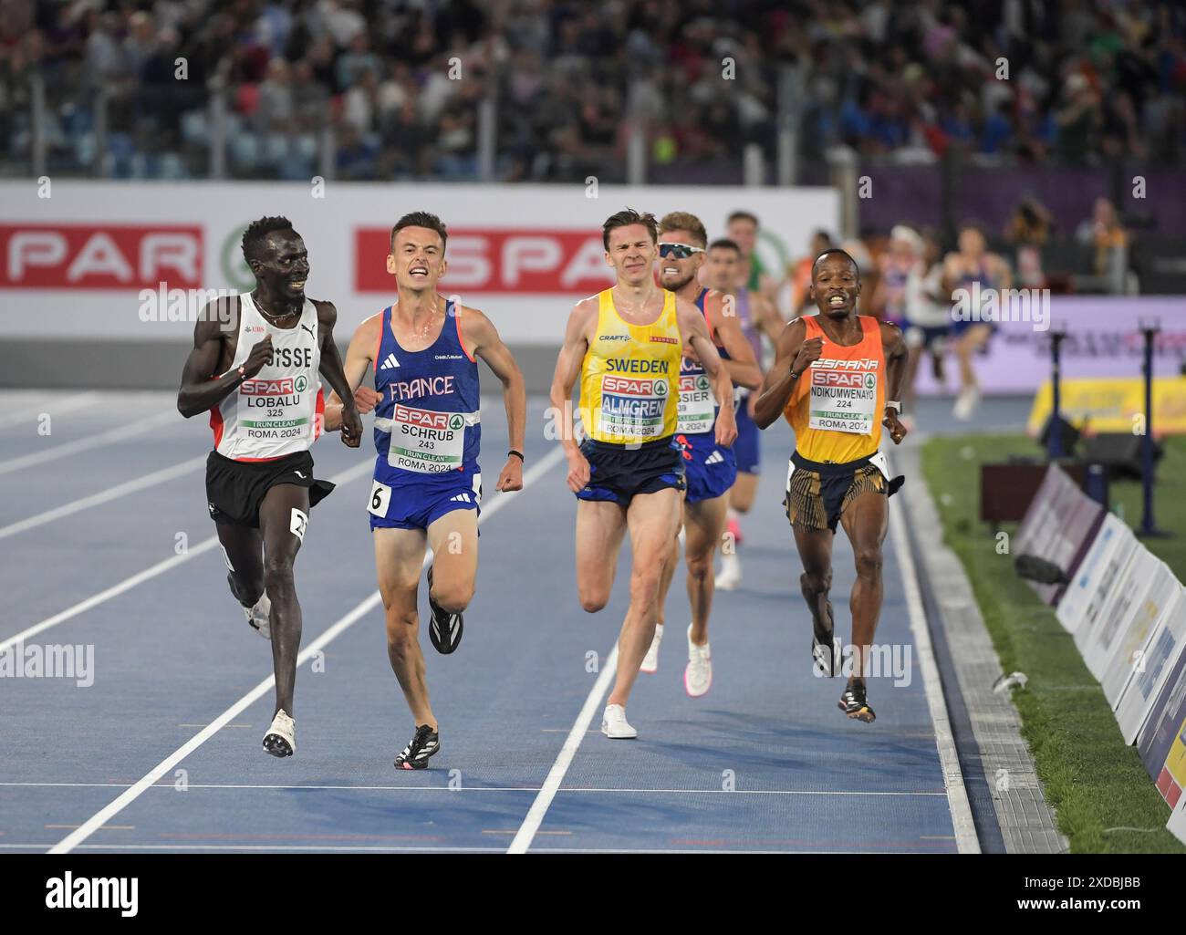 Dominic Lobalu of Switzerland and Yann Schrub of France competing in ...