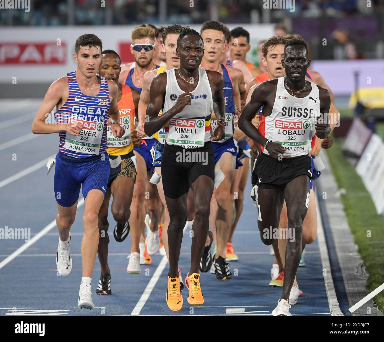 Isaac Kimeli of Belgium competing in the men’s 10.000m final at the ...