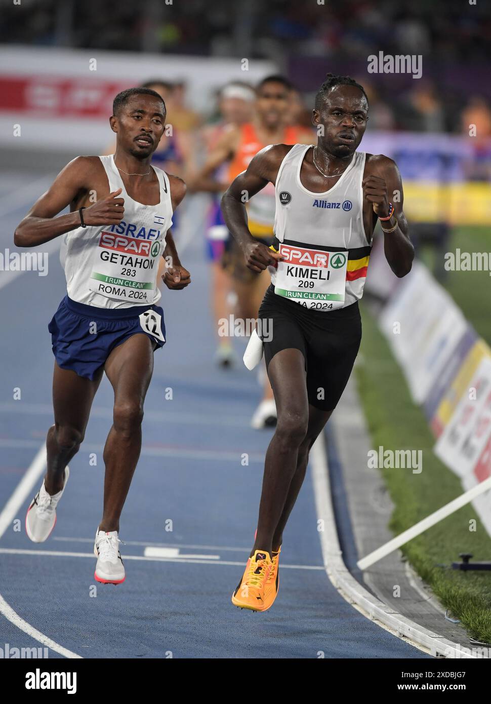 Isaac Kimeli of Belgium competing in the men’s 10.000m final at the ...