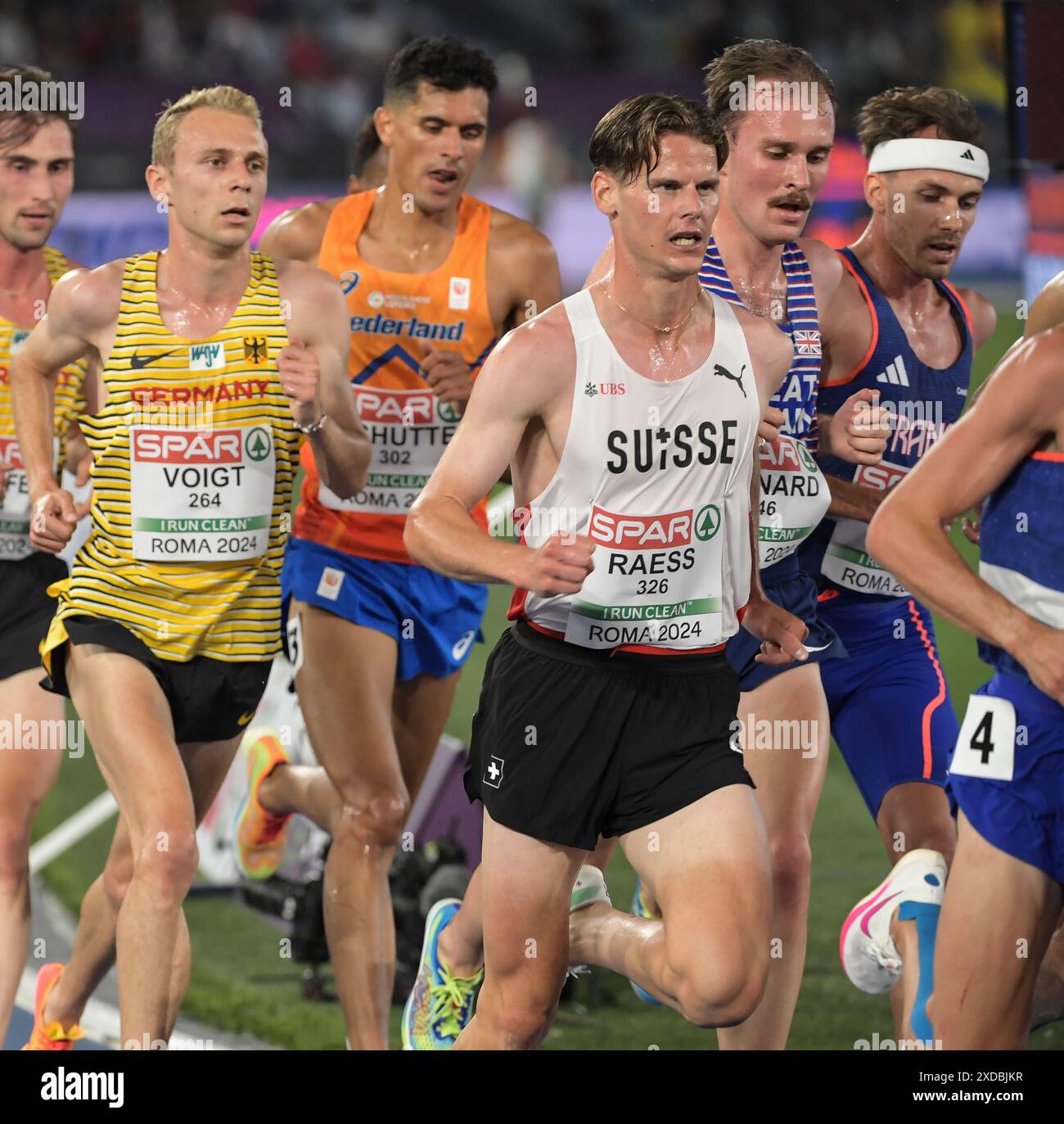 Jonas Raess of Switzerland competing in the men’s 10.000m final at the ...