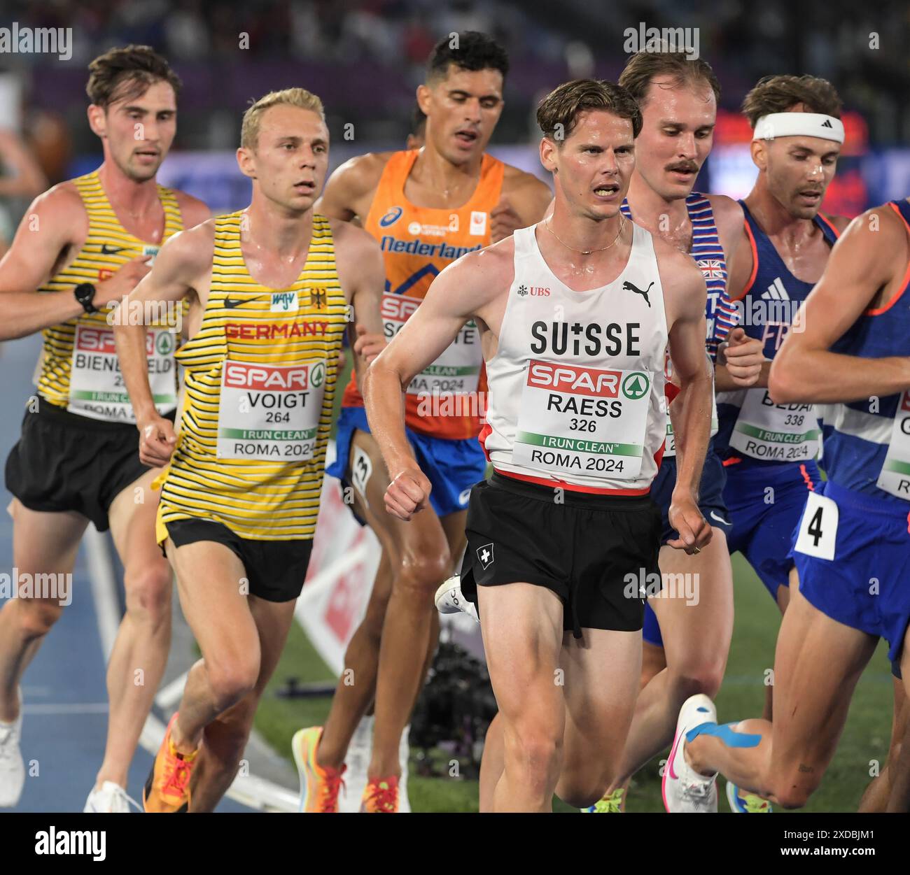 Jonas Raess of Switzerland competing in the men’s 10.000m final at the ...
