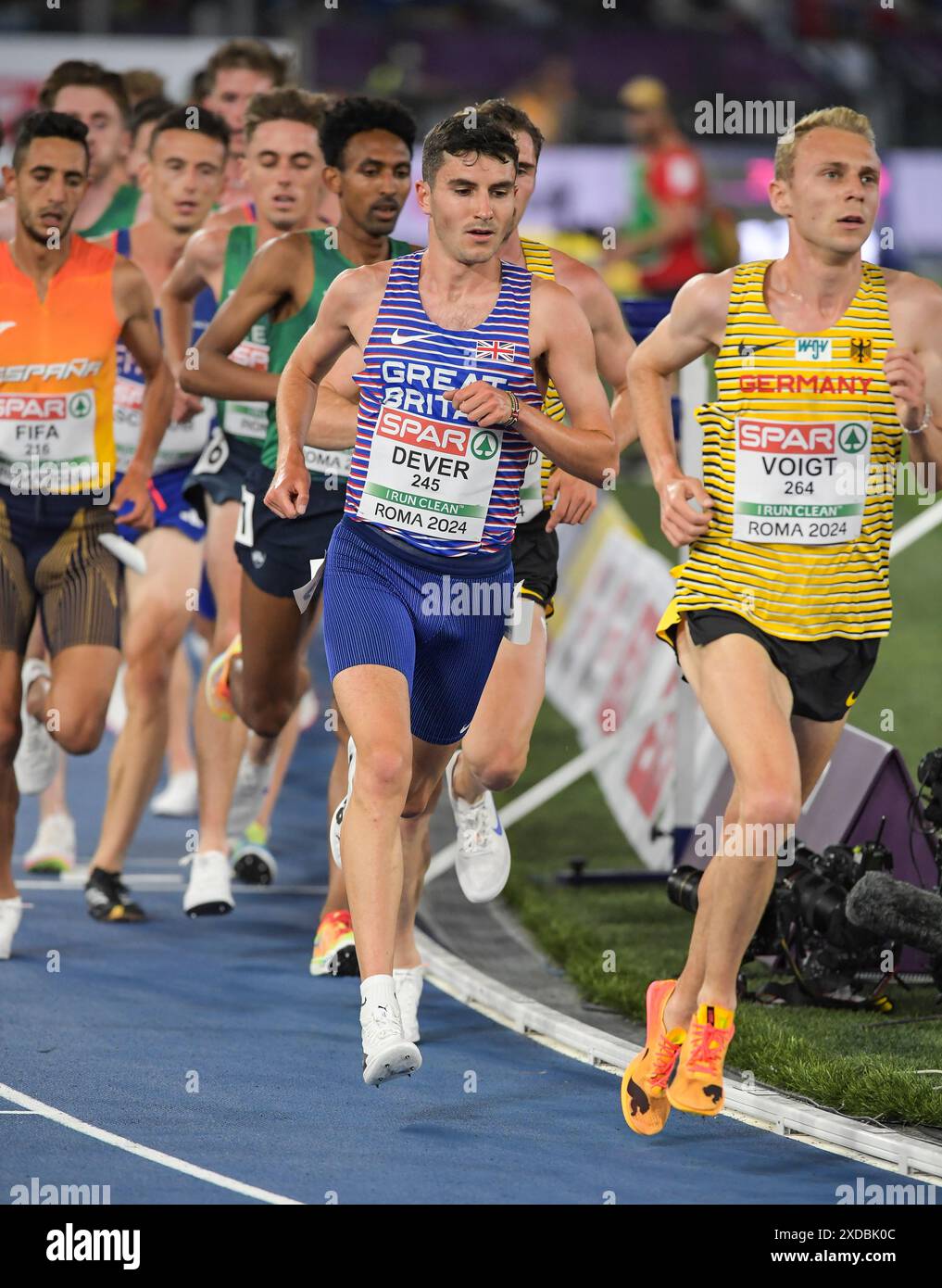 Patrick Dever of Great Britain competing in the men’s 10.000m final at the European Athletics ...